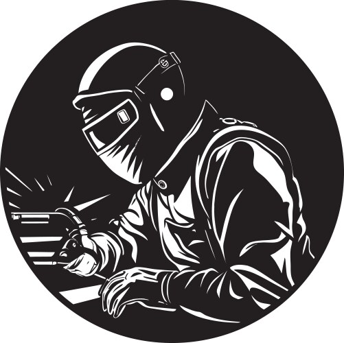 Welder s mark man in welding logo metallic Vector Image