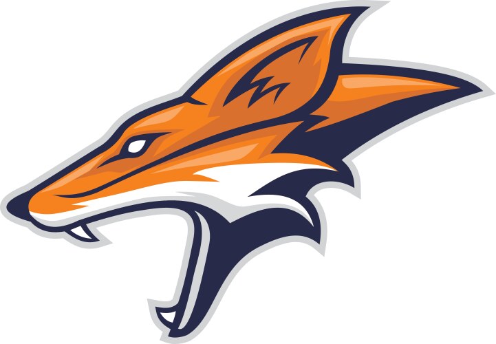 Flat icon of sitting red fox side view Royalty Free Vector