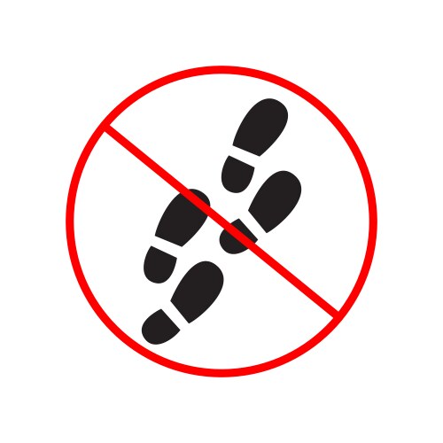Footprints icon black line art logo Royalty Free Vector
