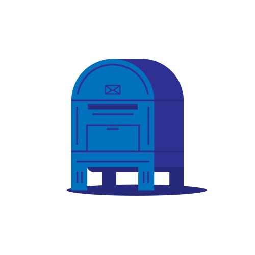 Sticker of a cartoon mail box Royalty Free Vector Image