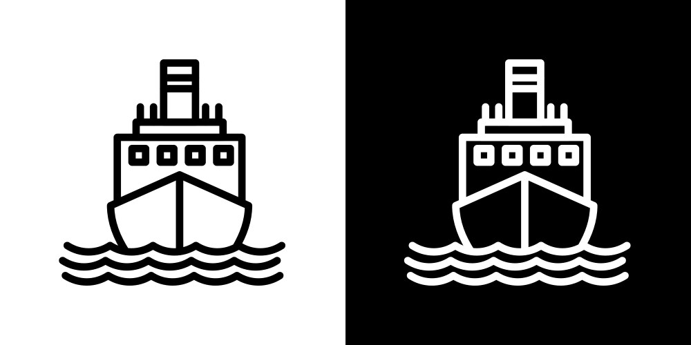 Ship icon set cruise cargo container symbol Vector Image