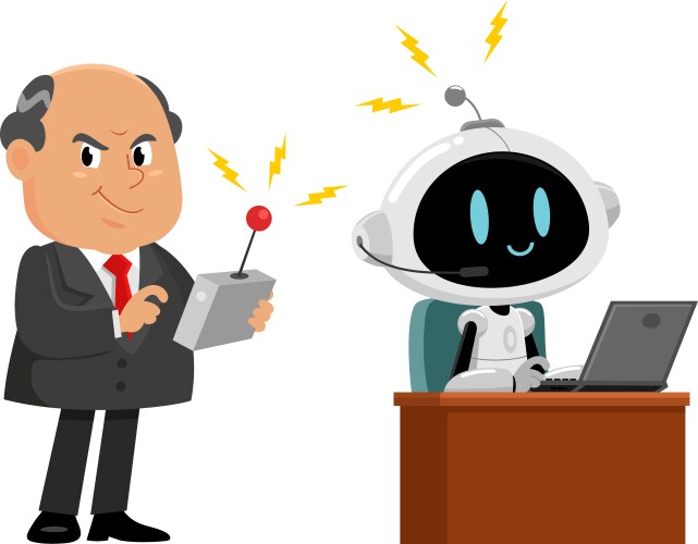 Unfocused business boss man cartoon character Vector Image