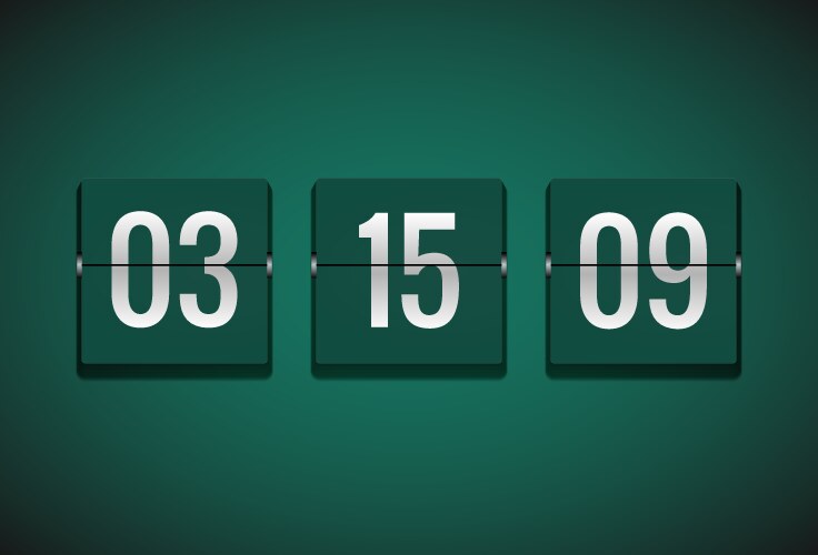 Countdown clock flip counter digital timer Vector Image Countdown clock flip counter digital timer Vector Image