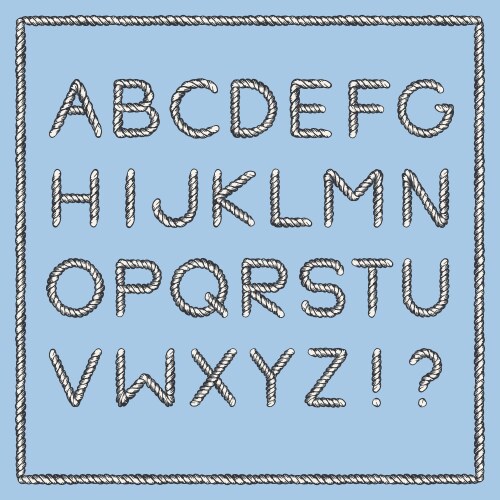 Font rope Royalty Free Vector Image - VectorStock