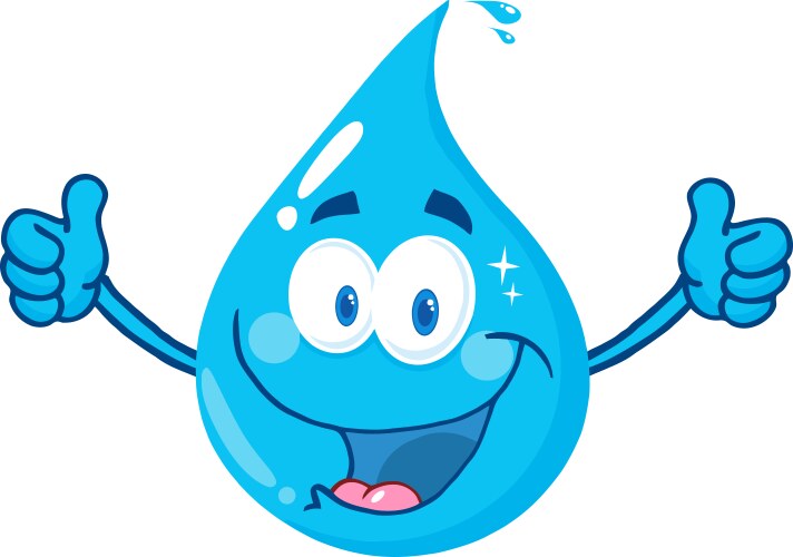 Water drop cartoon character Royalty Free Vector Image