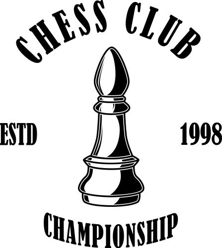 Chess club emblem template design element Vector Image