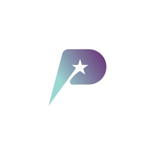 Stylized letter p logo Royalty Free Vector Image