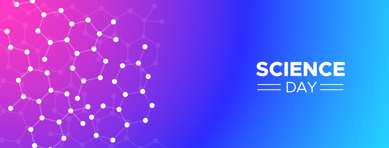 Science day modern concept web banner Royalty Free Vector