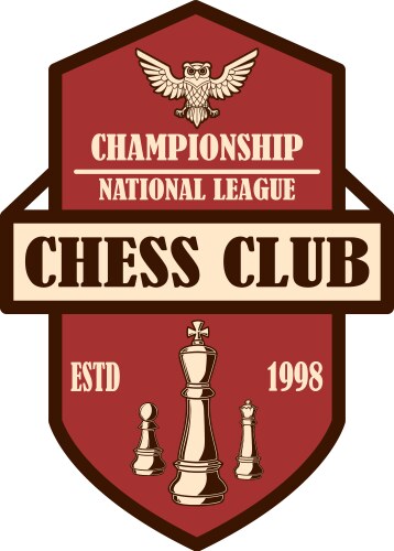 Chess club emblem template design element Vector Image