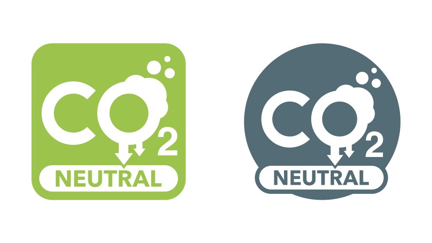 Co2 neutral icon set carbon gas emission Vector Image
