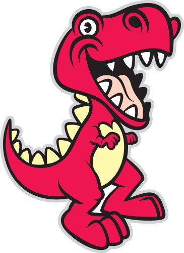 Green t-rex running alone Royalty Free Vector Image