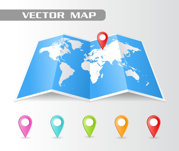World map flat icon Royalty Free Vector Image - VectorStock