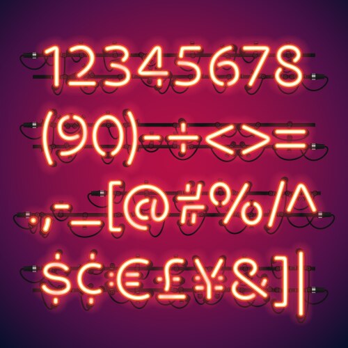 Glowing neon bar alphabet Royalty Free Vector Image