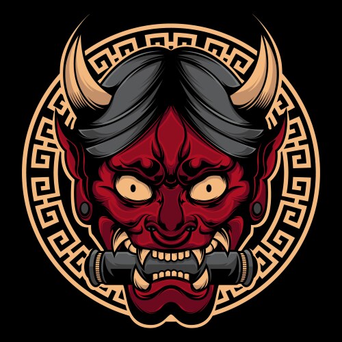 Japanese Demon Mask Royalty Free Vector Image - VectorStock