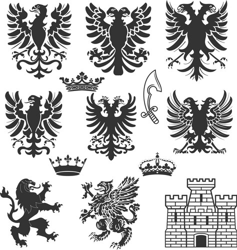 Vintage heraldry design elements Royalty Free Vector Image