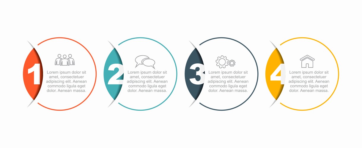 Round flowchart infographic template Royalty Free Vector