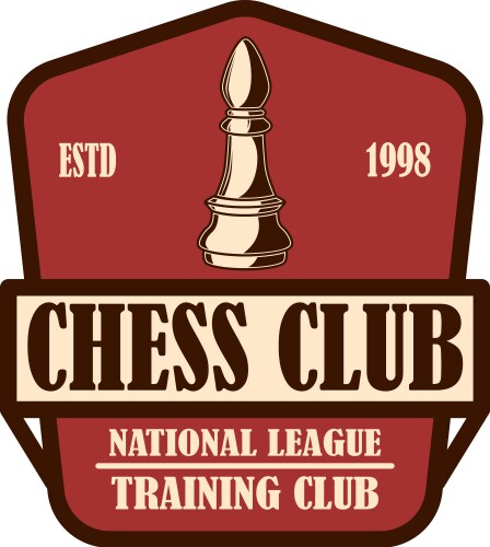 Chess club emblem template design element Vector Image