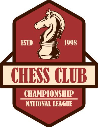Chess club emblem template design element Vector Image