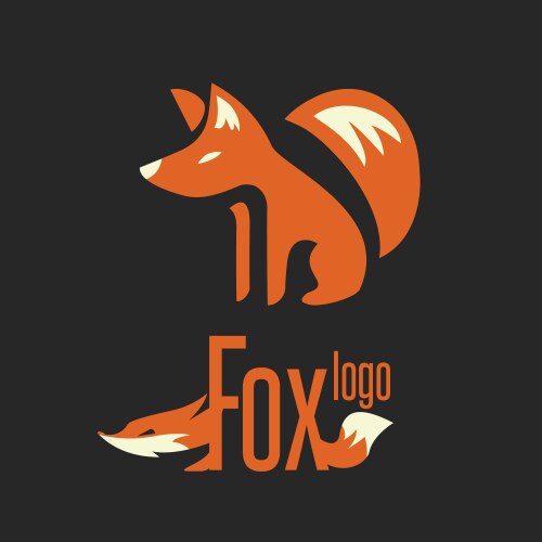 Modern fox heart logo Royalty Free Vector Image