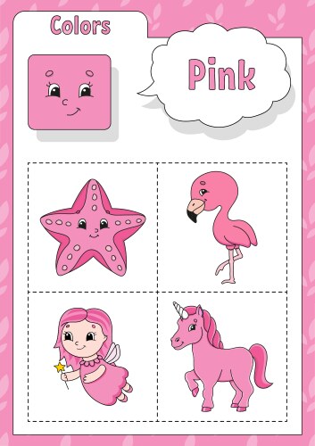 Pink Color Flashcard Vector Images (42)
