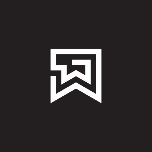 Letter sw square stripes geometric logo Royalty Free Vector
