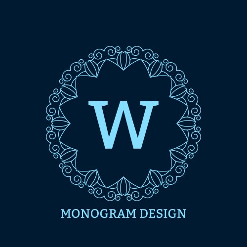 Simple monogram design template Royalty Free Vector Image