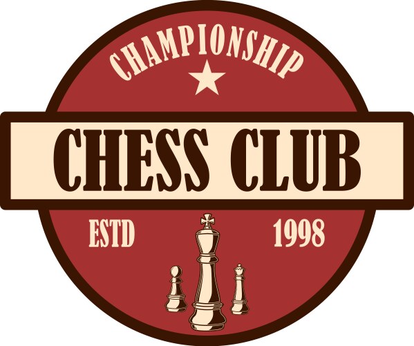 Chess club emblem template design element Vector Image