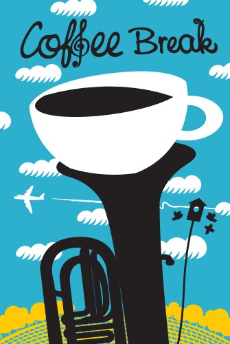 Relax at work coffee break Royalty Free Vector Image