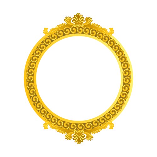 Interior gold mirror frame cartoon Royalty Free Vector Image