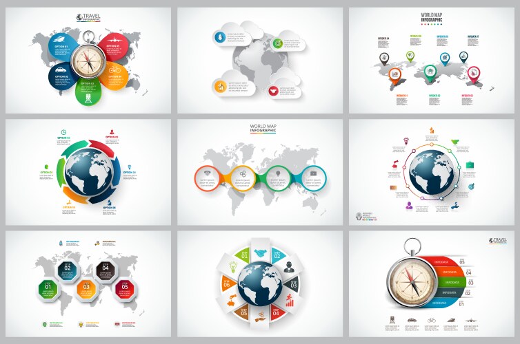 World Map with Compass Vector Images (over 19,000)