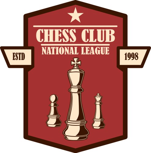 Chess club emblem template design element Vector Image