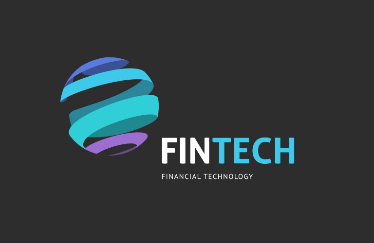 Logo concept for fintech industry Royalty Free Vector Image