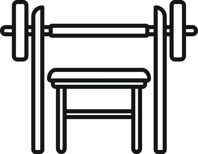 Minimalist line art of a bench Royalty Free Vector Image