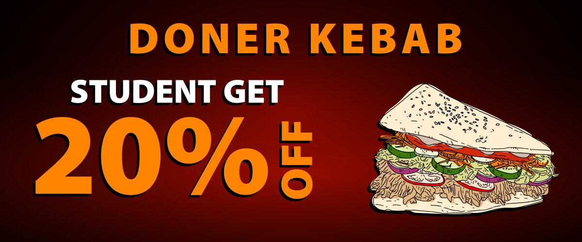 Doner kebab restaurant cafe poster template design