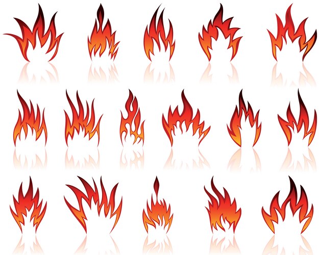 Fire patterns set Royalty Free Vector Image - VectorStock