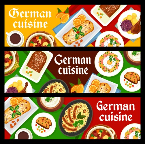 German cuisine restaurant menu design template Vector Image