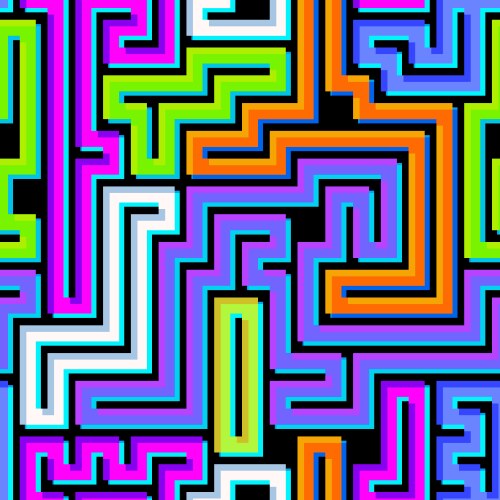 Neon maze seamless pattern Royalty Free Vector Image