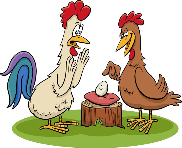 Hen farm bird cartoon Royalty Free Vector Image
