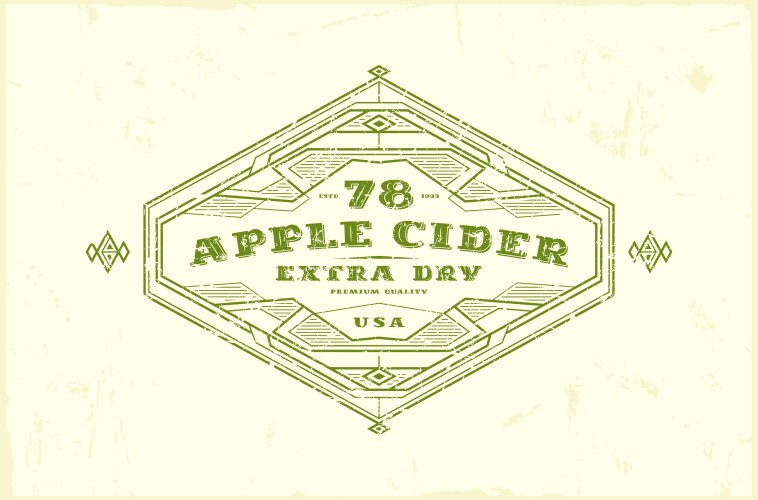 Vintage logo emblem with flourishes frame Vector Image