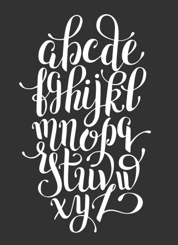 Black and white hand lettering alphabet design Vector Image