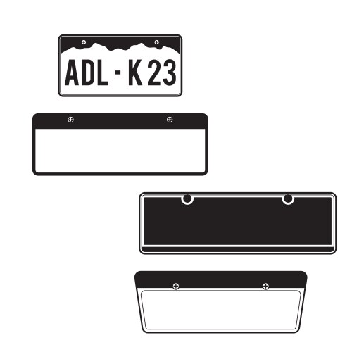 Car license plate svg silhouette Royalty Free Vector Image