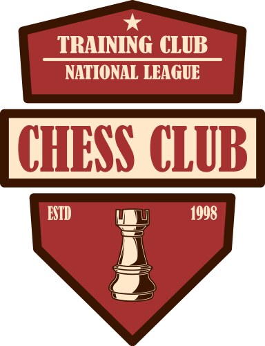 Chess club emblem template design element Vector Image
