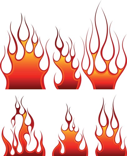 Fire patterns set Royalty Free Vector Image - VectorStock