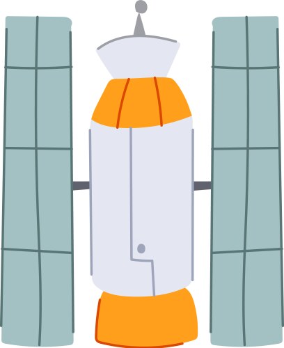 Planet satellite cartoon Royalty Free Vector Image