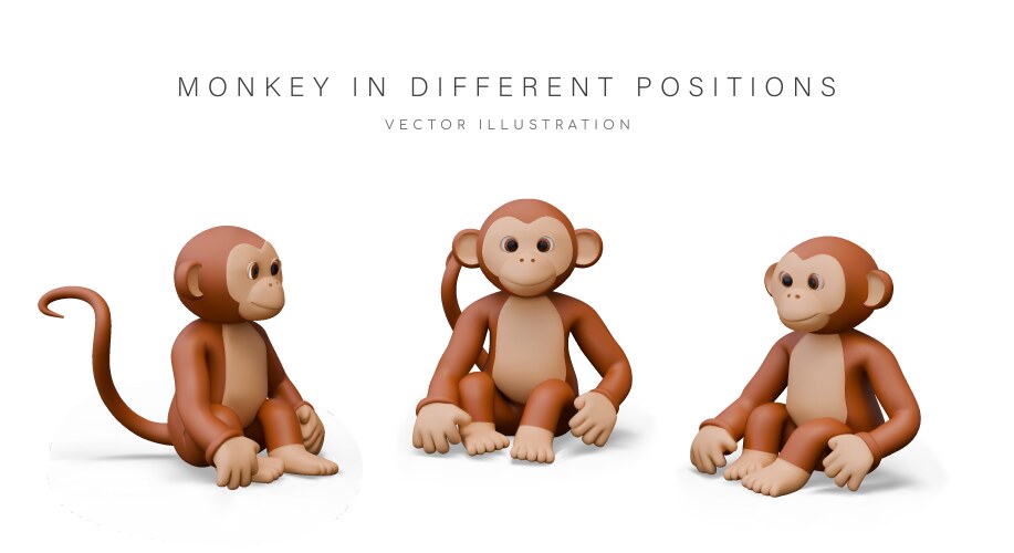 Realistic Monkey Vector Images (over 800)