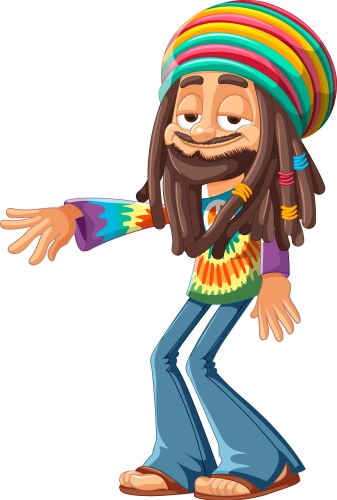 A smiling rasta character Royalty Free Vector Image