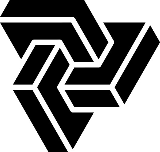 Penrose impossible tribar triangle engraving Vector Image