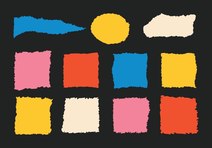 Jagged edge rectangle shapes frames torn paper Vector Image