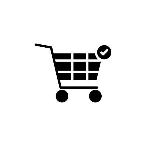 Shopping cart check icon set order placed symbol Vector Image