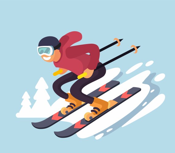 Ski in snow Royalty Free Vector Image - VectorStock